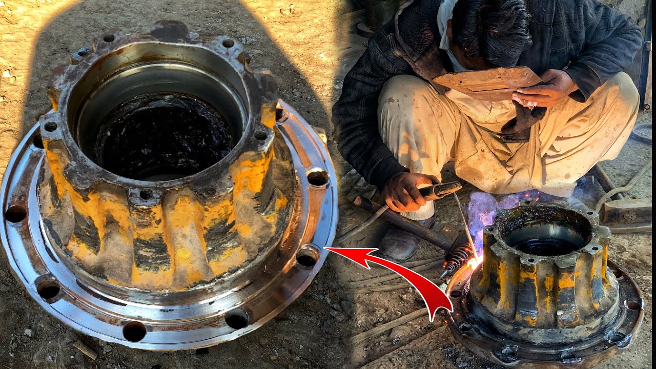 Repairing Semi Truck Wheel Hub ||Truck Rear Wheel Hub Rebuild || - YouTube