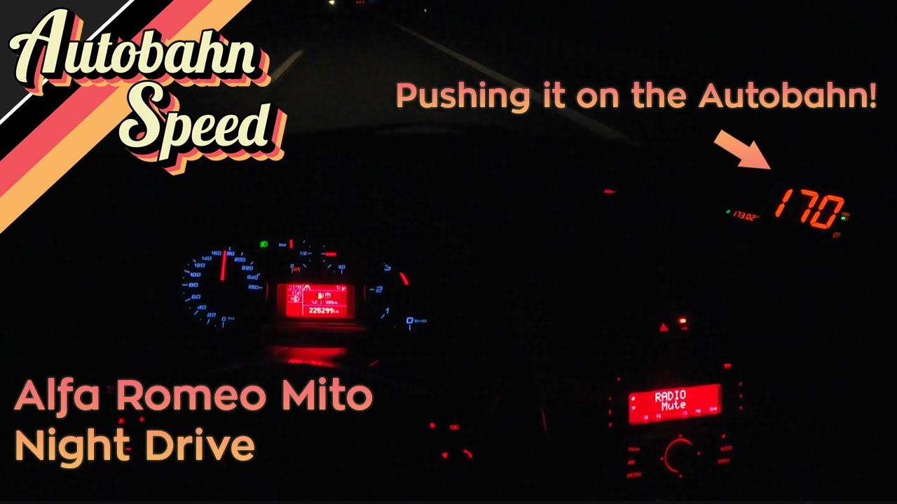 170km/h Night Drive POV - Alfa Romeo Mito - by Autobahn Speed! - YouTube