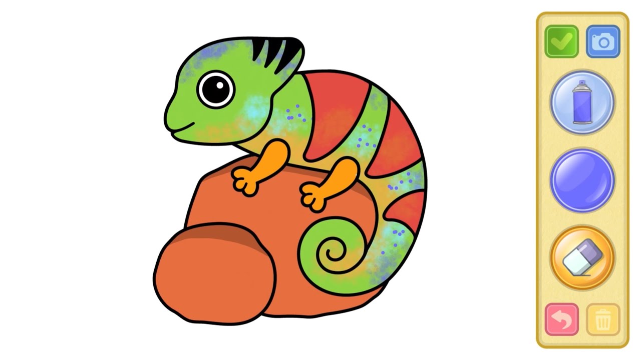Bimi Boo | How to paint a Camelion | ระบายสี กิ้งก่า - YouTube