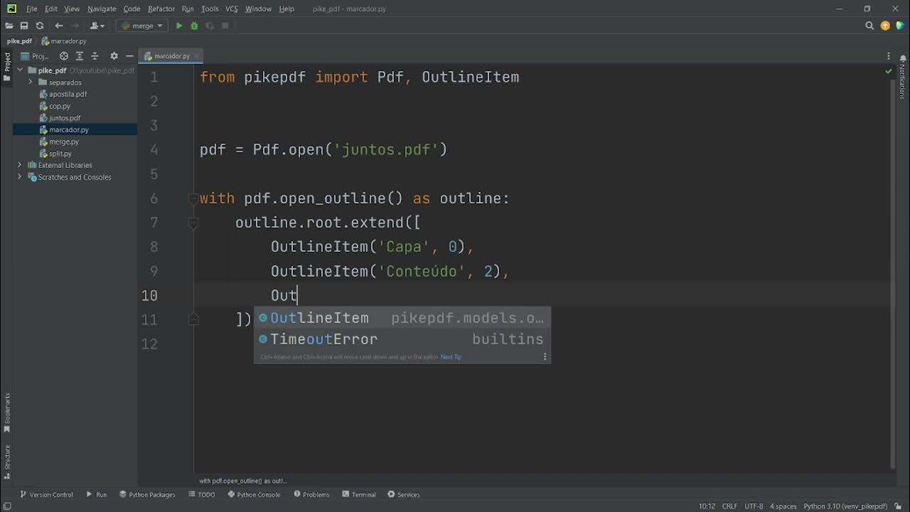 361 - Adicionando marcadores a um pdf com pikepdf Python - YouTube