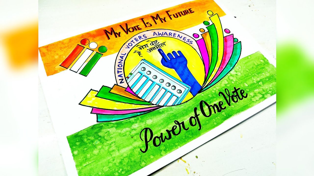 National voters day drawing easy /मतदाता जागरूकता ड्राइंग /voters ...