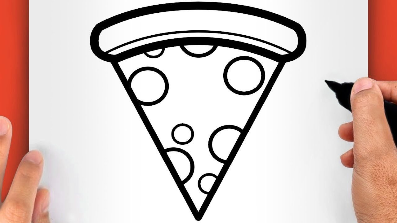HOW TO DRAW A PIZZA DRAWING STEP BY STEP FOR BEGINNERS (EASY AND SLOW ...