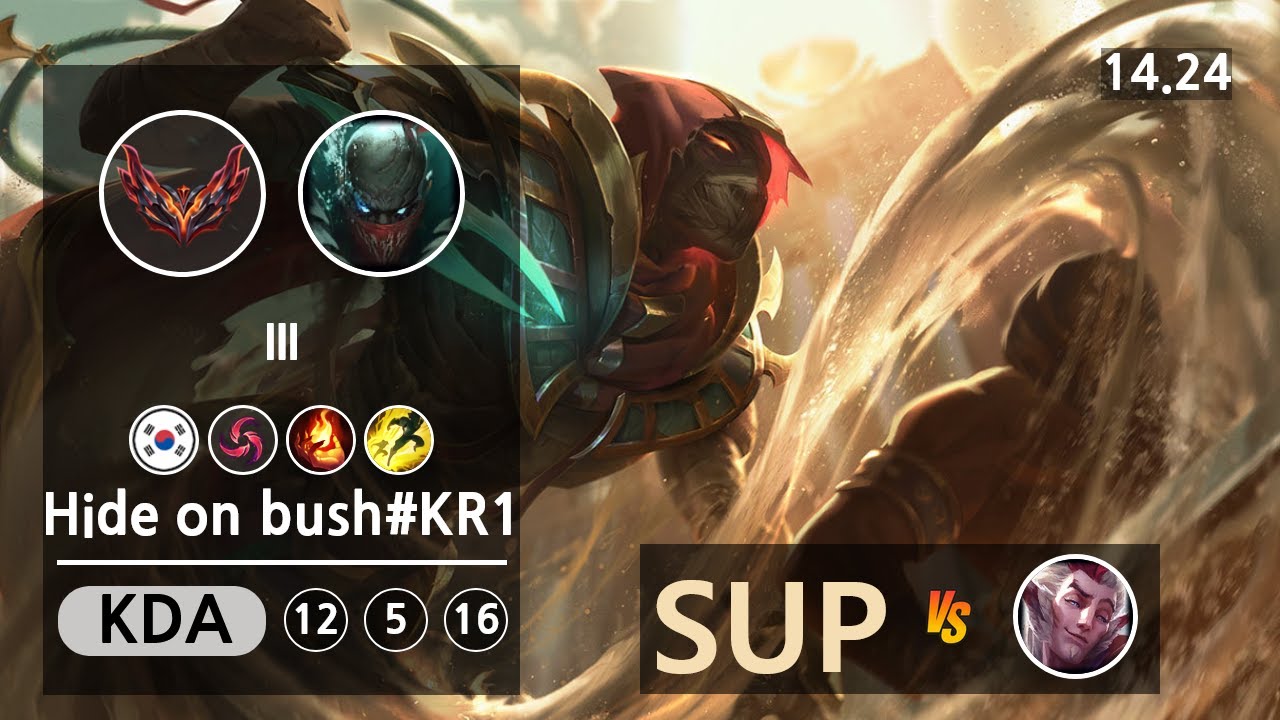 롤 서폿 파이크 Faker 페이커 Hide On Bush Kr1 Patch 14 24 Youtube