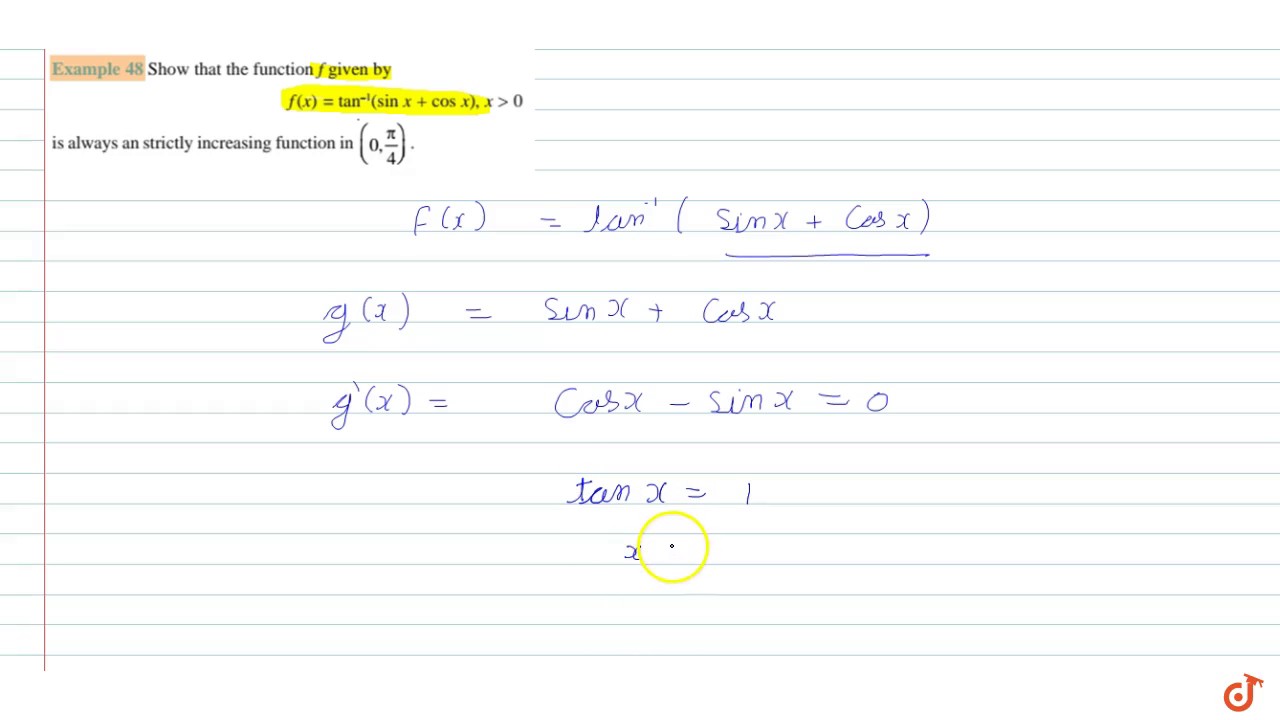 NCERT | Class XII | APPLICATION OF DERIVATIVES | Solved Examples ...