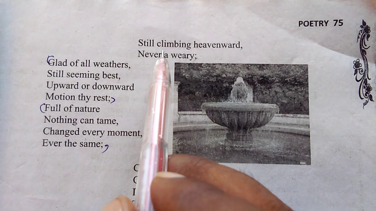 English Poem class10 "The Fountain, " - YouTube