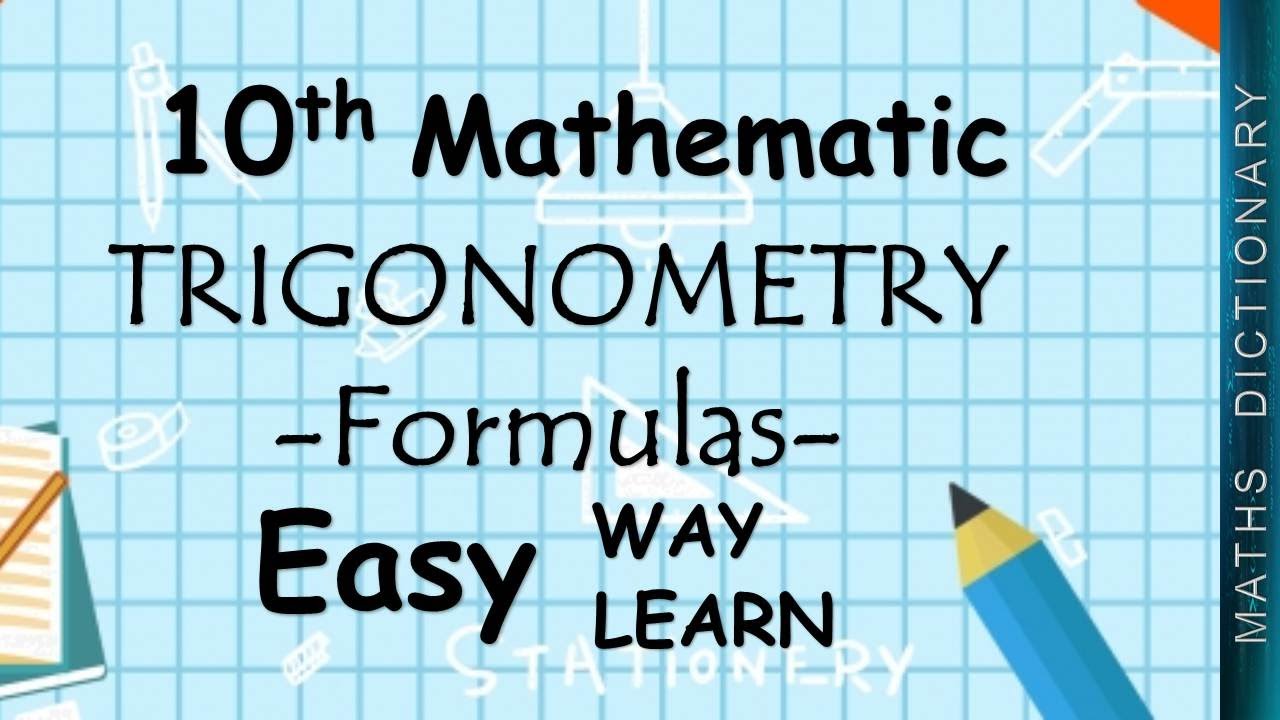 Trigonometry for 10th std(FORMULAS EASY LEARNING) - YouTube