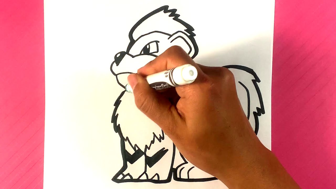How to Draw Pokemon - Growlithe - Easy Drawings - YouTube
