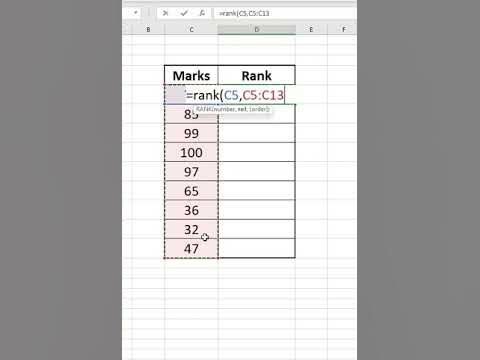 Excel tips & tricks #67|To find the rank of given marks in excel | MUST WATCH| #exceltech # ...