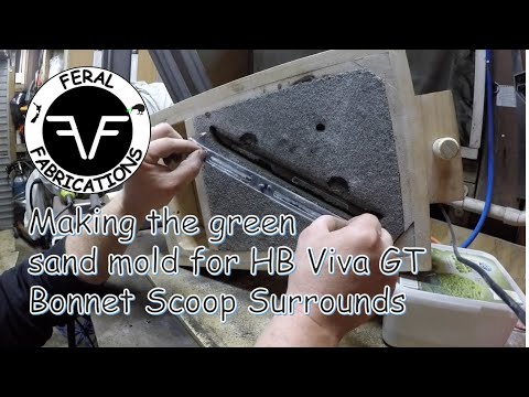 Green Sand Mold Casting - HB Viva GT Bonnet Scoop Surrounds - YouTube