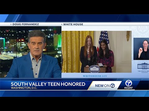 Cheyenne Anderson of Albuquerque NM honored at White House by First Lady Girls Leading Change KOAT 7