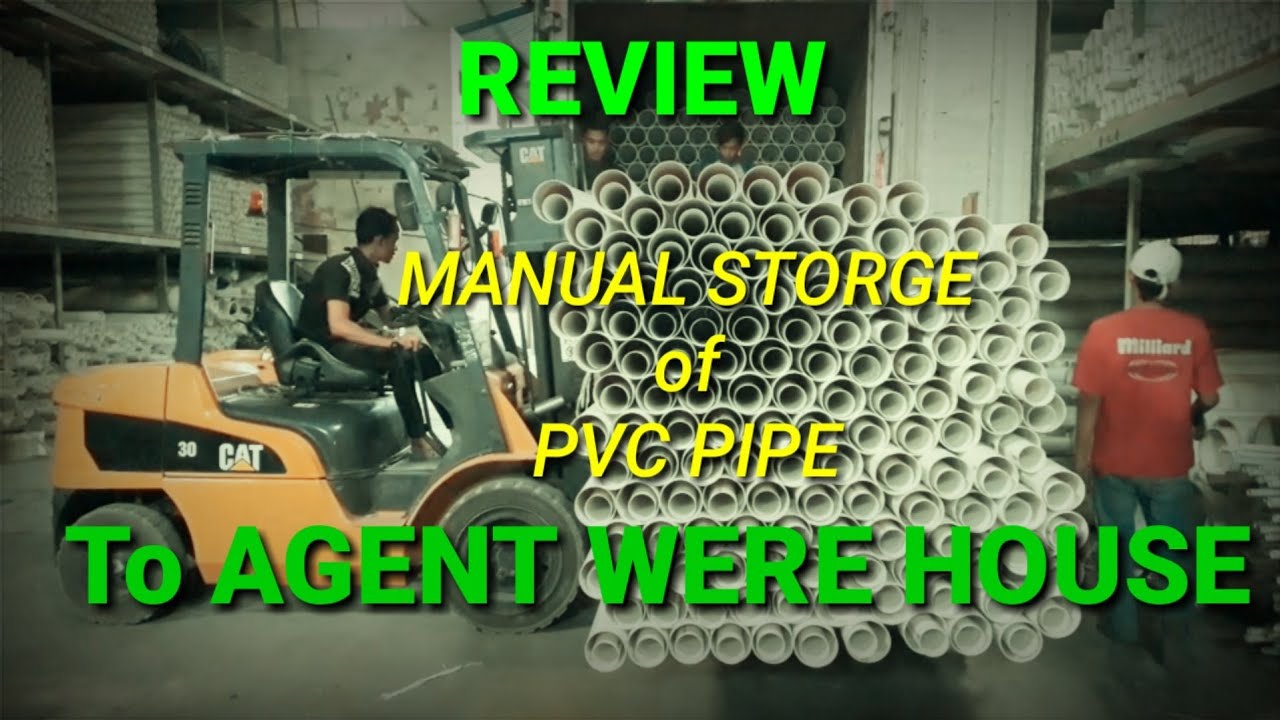 Manual storage pvc pipe in werehouse - YouTube