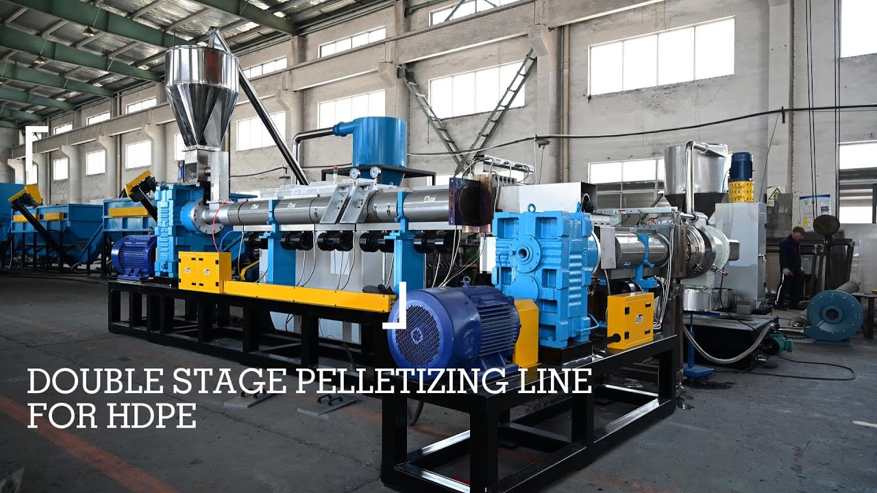 Die face cutting Double stage pelletizing line working on Plastic HDPE ...