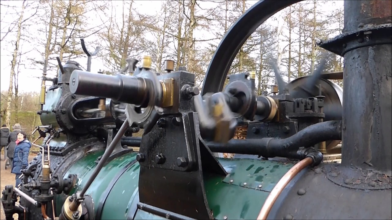 Marshall & Son Steam Engine 1911 and woodcutter at Hjerl Hede, Denmark ...
