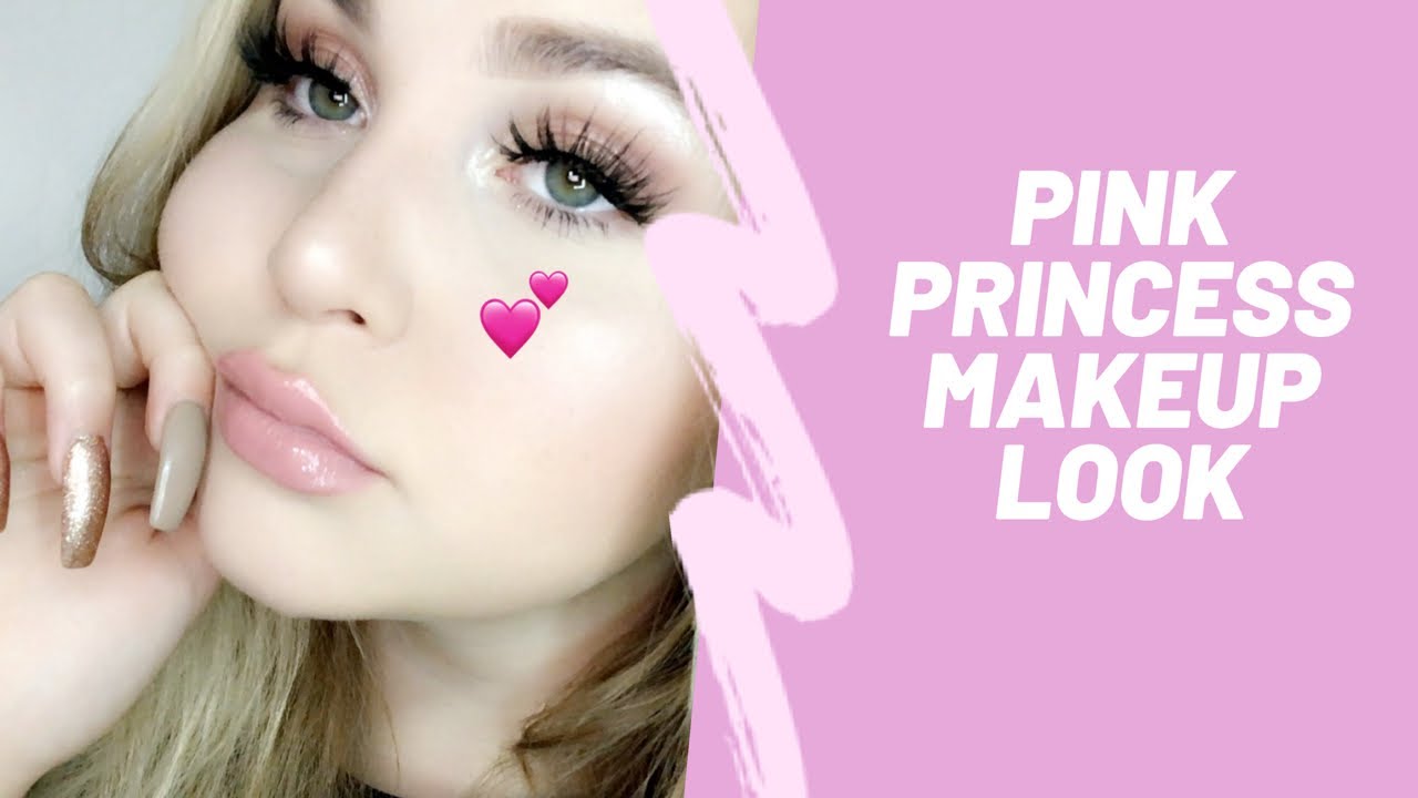 Pink princess makeup look 💕 - YouTube