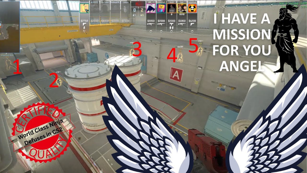 INSANE CS2 NINJA DEFUSE - Nuke A site Ninja & ACE CLUTCH (An Angel from ...