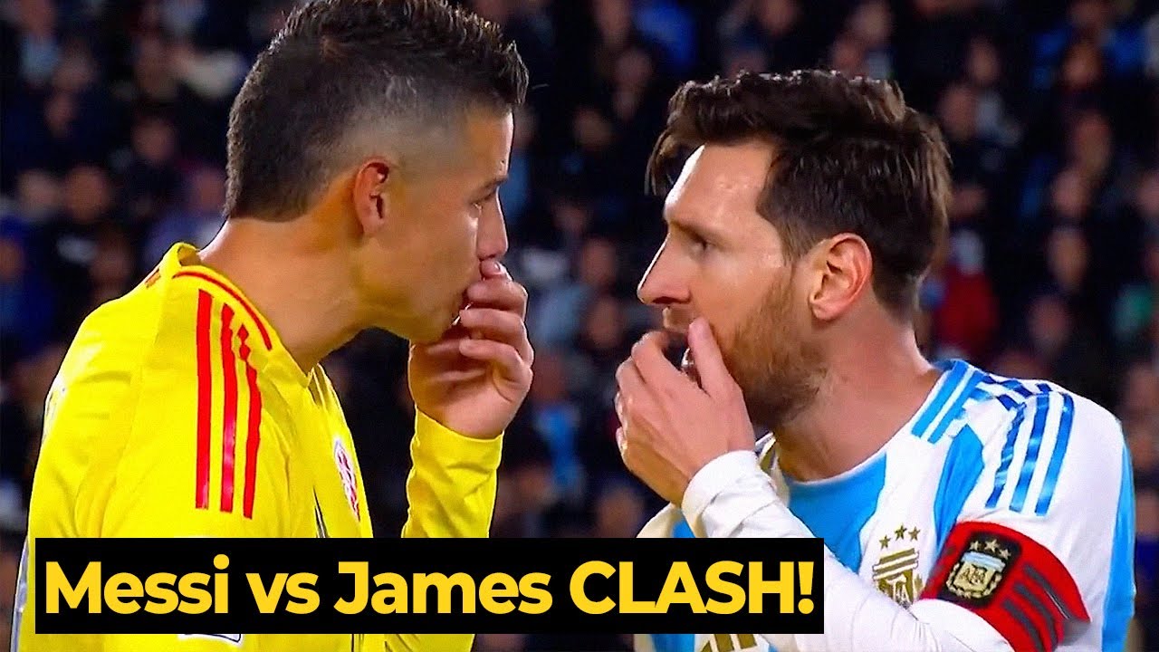 Messi with James Rodriguez heated debate during Argentina against ...