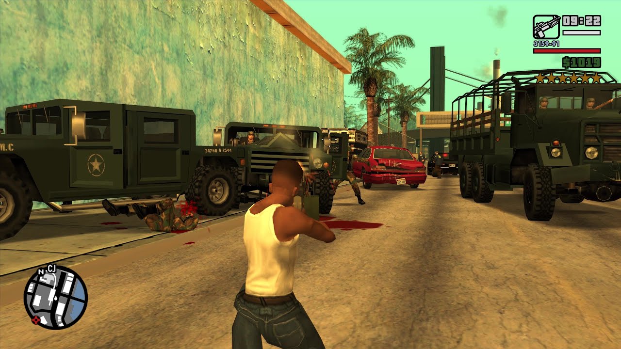 GTA San Andreas - Ocean Docks Massacre and Shootout + Six Star Escape ...