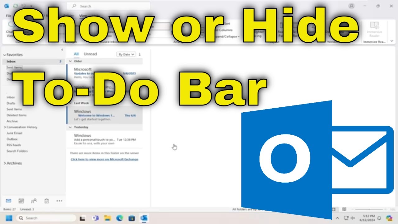 How To View or Hide The To-Do Bar In The Outlook [Guide] - YouTube