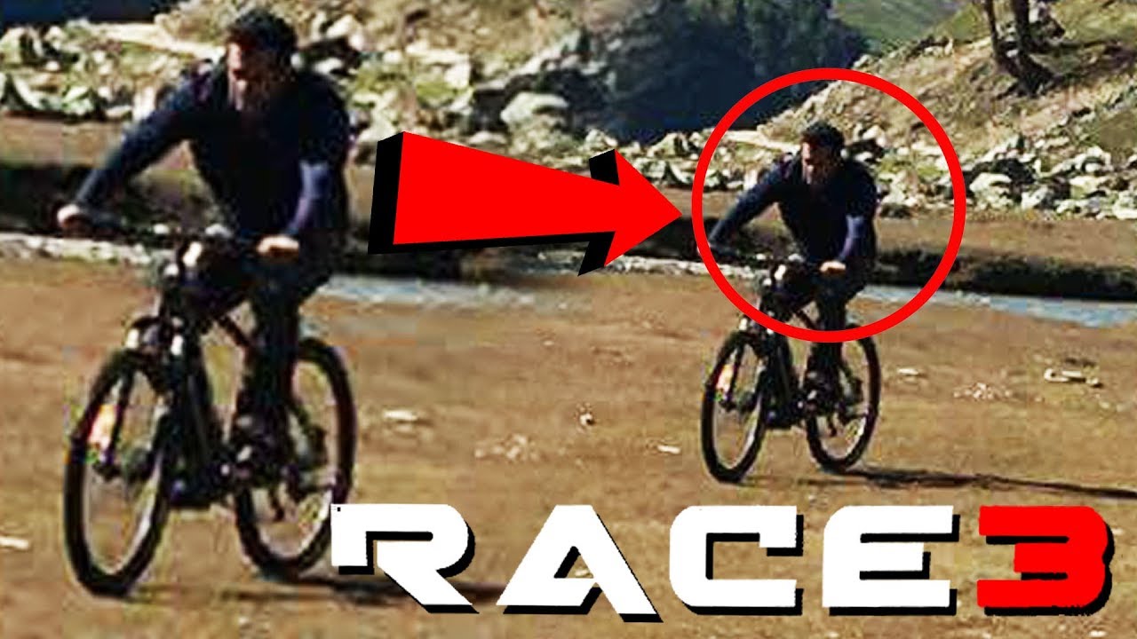 Salman Khan Riding Being Human Cycle In Sonamarg | RACE 3 - YouTube