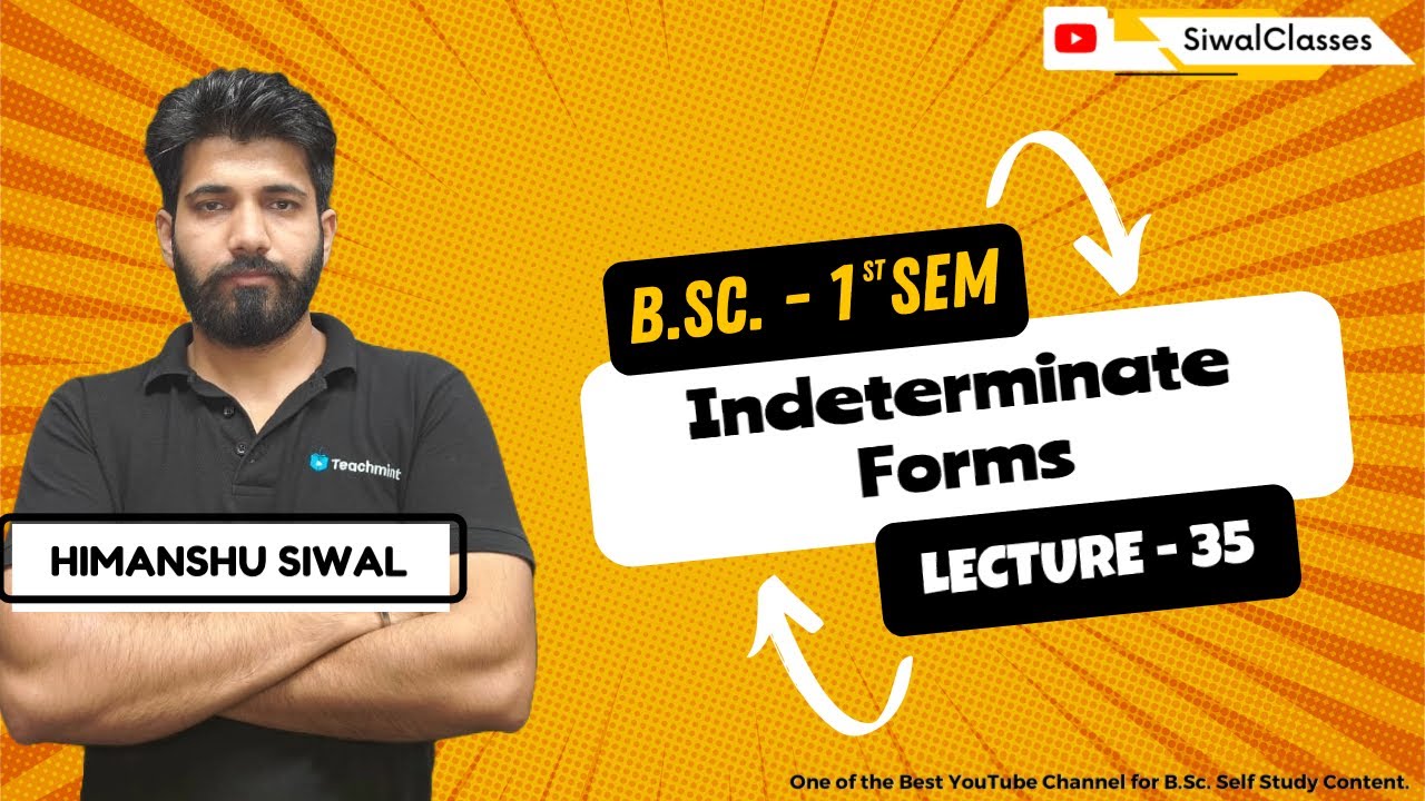 Indeterminate Forms |Infinity/Infinity| Differential Calculus | Bsc 1st ...