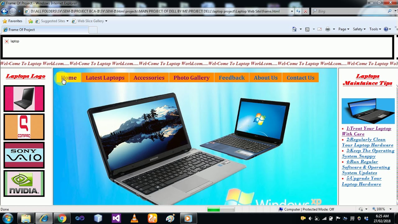 laptop shop project in html | html projects with source code | html ...