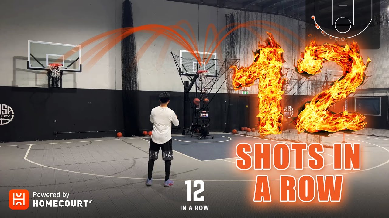 Basketball Automatic 3-pointers 12 in a row with @HomeCourt Ai App 🏀 🔥 - YouTube