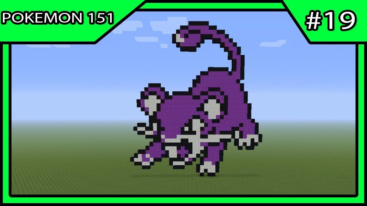 Minecraft Tutorial: Pokemon Pixel Art Rattata - YouTube