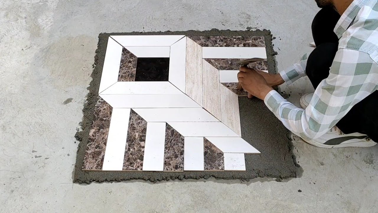 3d creative illusion Tiles design with and fixing - YouTube