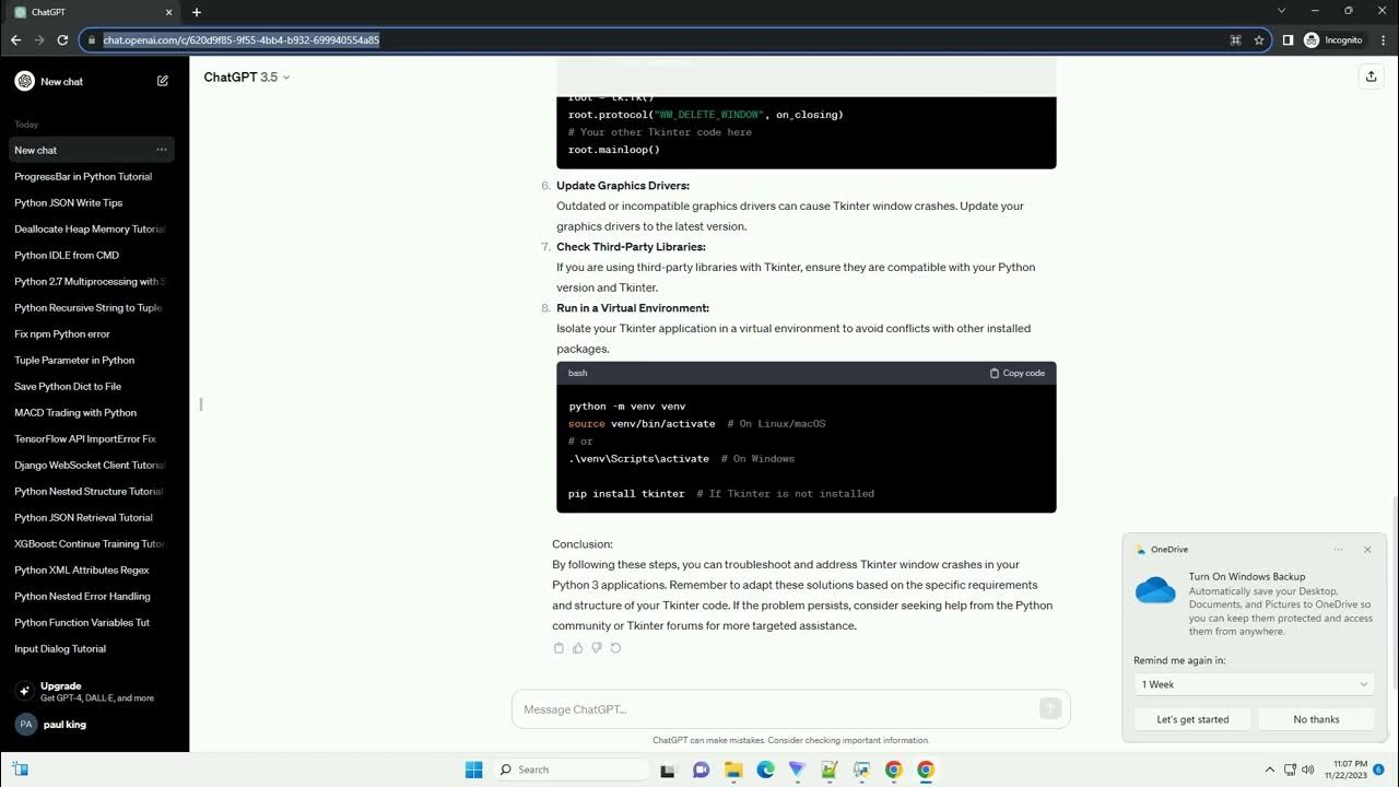 Problems with Tkinter window crashing in Python 3 - YouTube