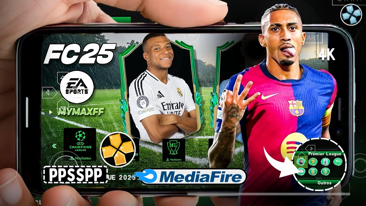 EA FC 25 PPSSPP DOWNLOAD LINK DIRETO 4K ORIGINAL CÂMERA NORMAL & PS5 ...