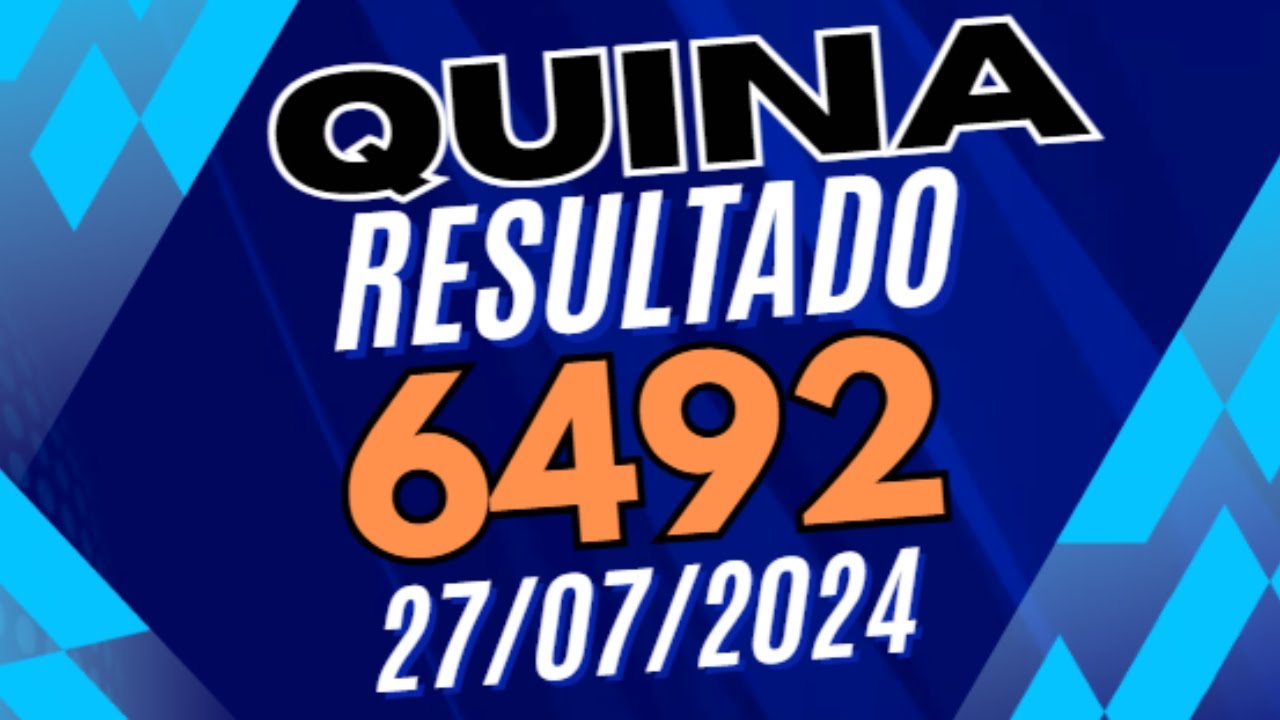 RESULTADO DA QUINA 6492 - Confira os Números do Concurso 6492 - YouTube