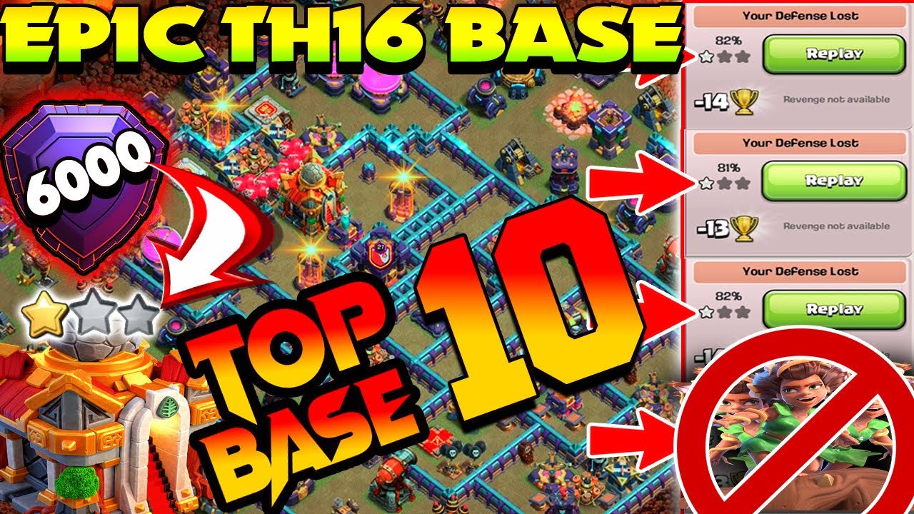 TOP NEW ! TOWN HALL 16 Th16 War Base With Link! | Th16 LEGEND Base With ...