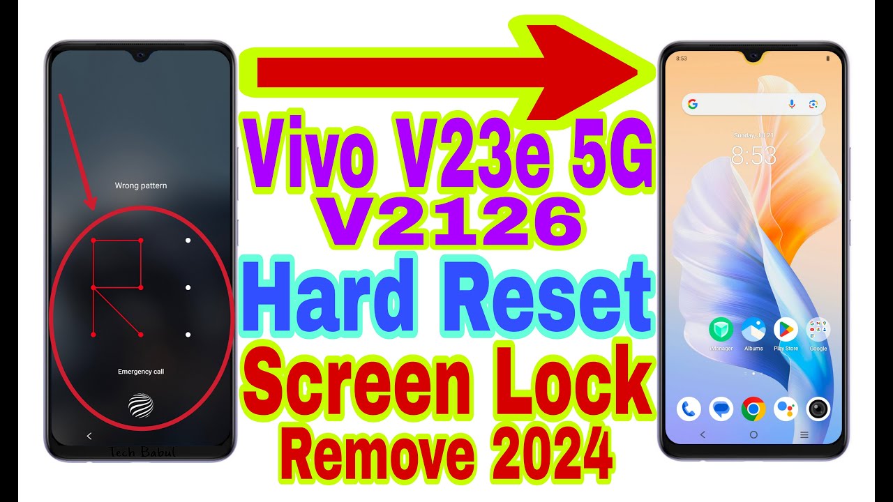 Vivo V23e 5G (V2126) Remove Screen Lock/Hard Reset 2024 || Unlock ...