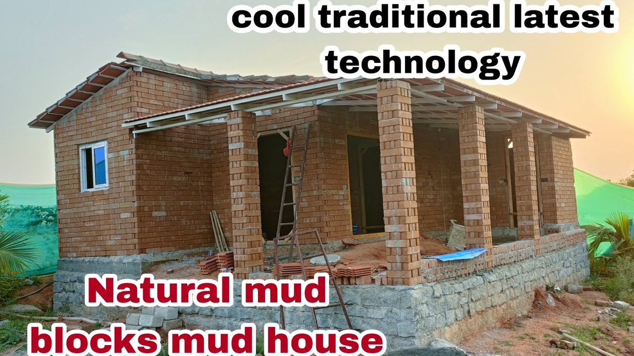 Eco friendly traditional style clay roof tiles, mud blocks farm house ...