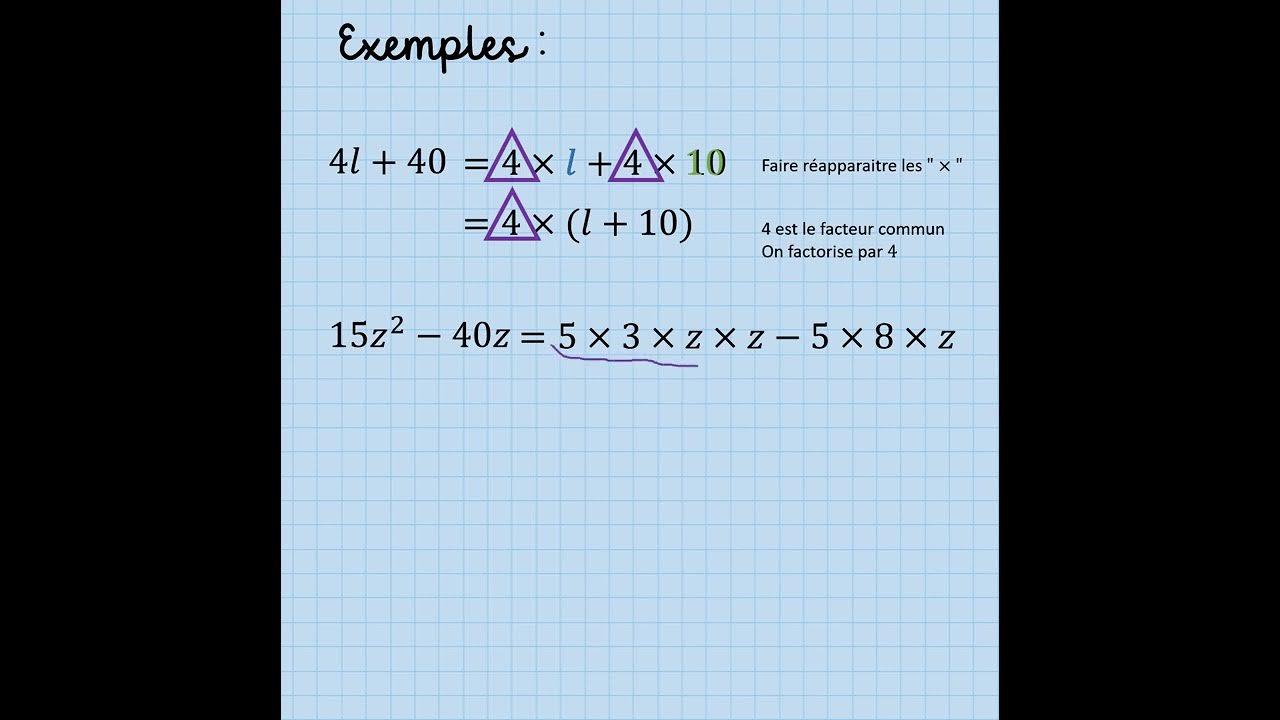 Comment factoriser une expression ? (cycle 4) - YouTube