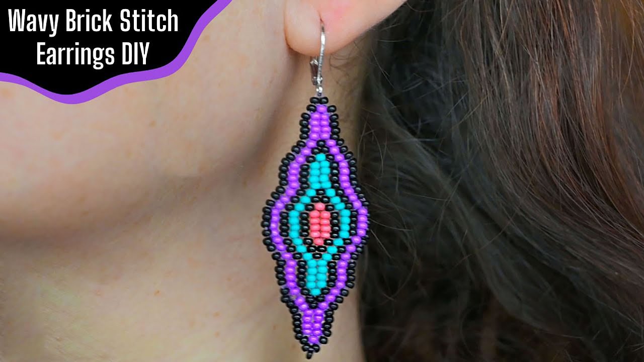 NEW! Long Wavy Brick Stitch Earrings - Tutorial || DIY - YouTube