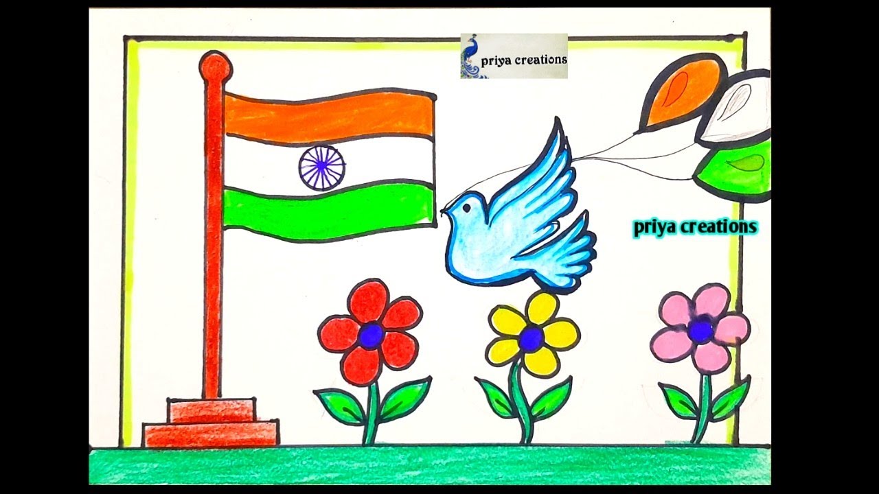 Independence Day Drawing / 15 August Drawing / Independence Day Poster ...