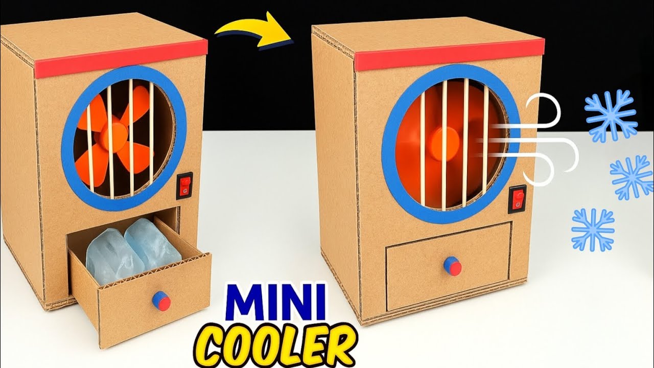 Mini Cooler How to make cardboard cooler at home, Diy cooler easy to ...