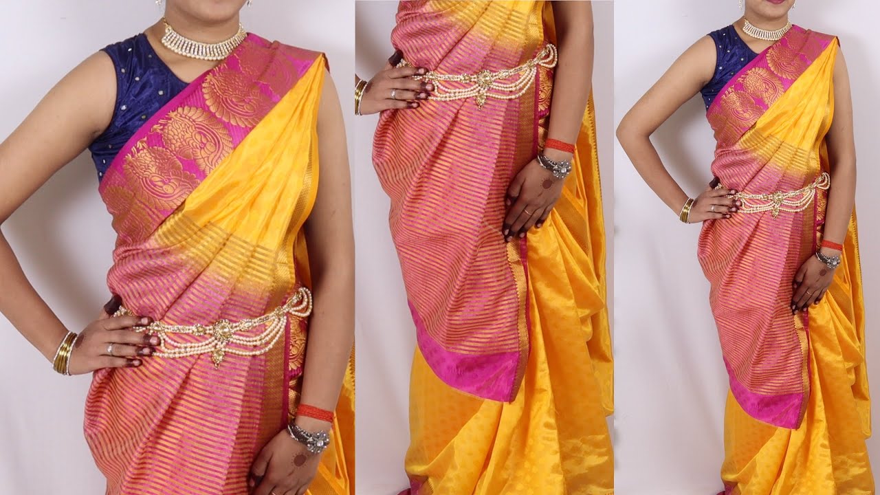 Perfect Infinity style saree draping for beginners step by step ...