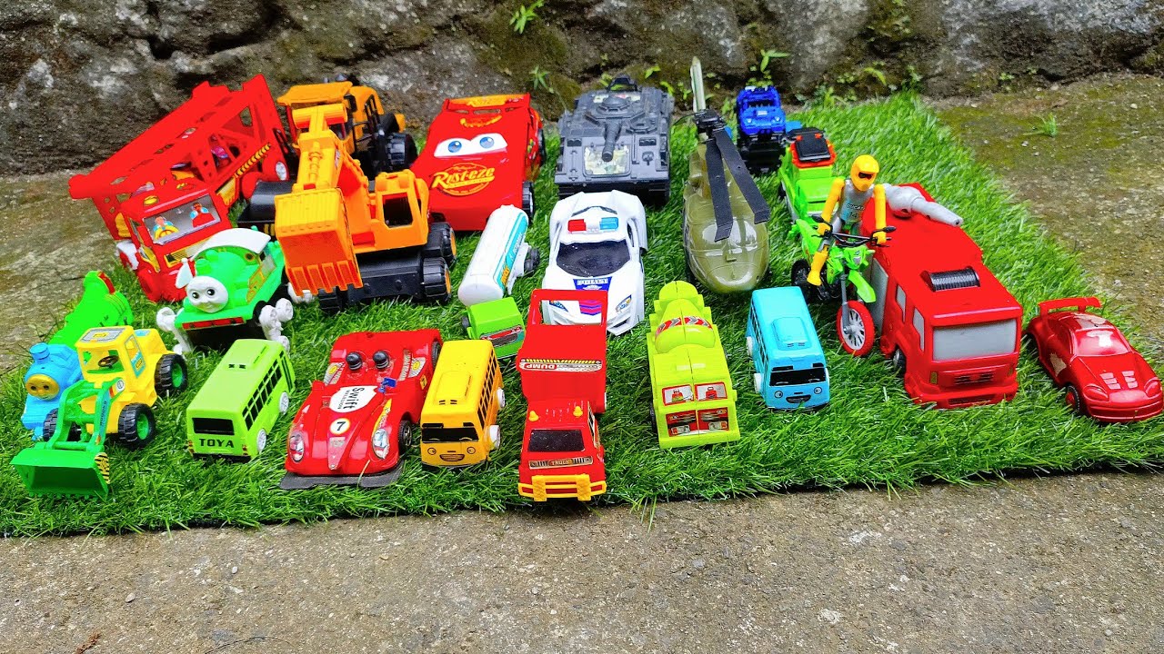 OMG!Mobil Mobilan Polisi,Excavator,Mobil Balap,Ambulans,Bus Tayo 3 ...