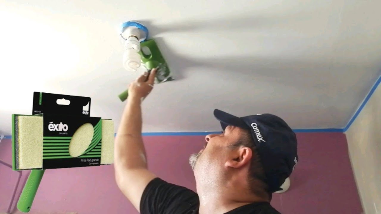 Como pintar tu TECHO pinta pad de comex fácil y rapido - YouTube
