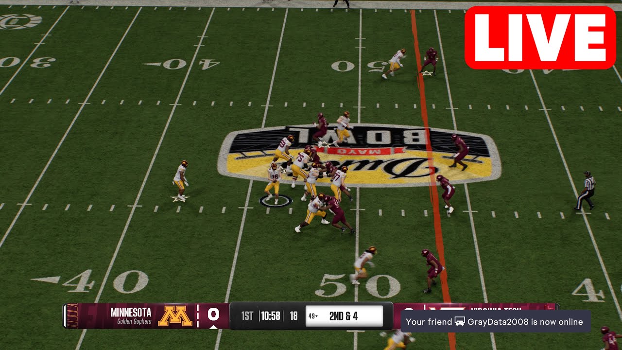 NCAAF LIVE🔴 Minnesota vs. Virginia Tech | Duke's Mayo Bowl Full Game ...