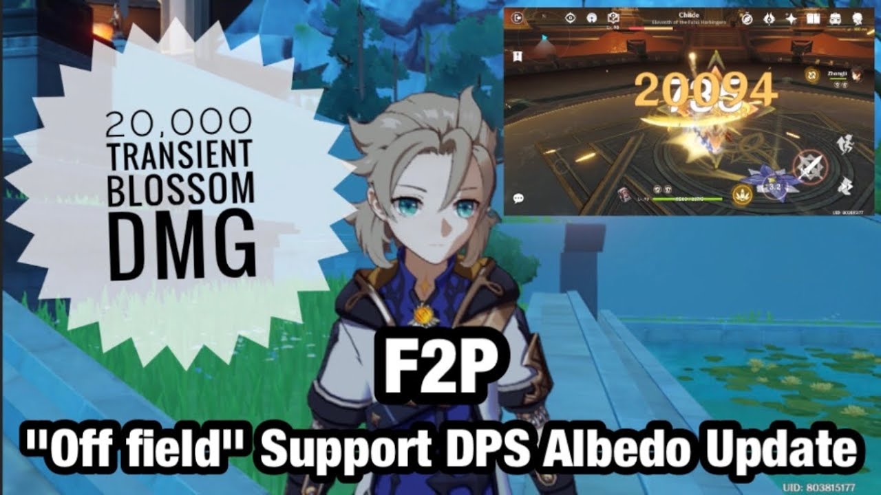 F2P "Off-Field" Support DPS Albedo Build Update (lvl90) | Genshin ...