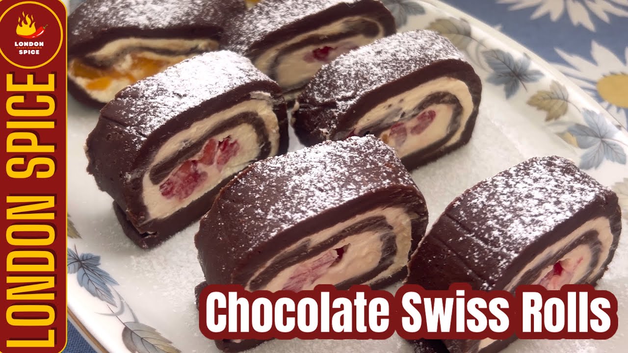 Chocolate Swiss Role| How To Make Chocolate Swiss Rolls.Chocolate ...