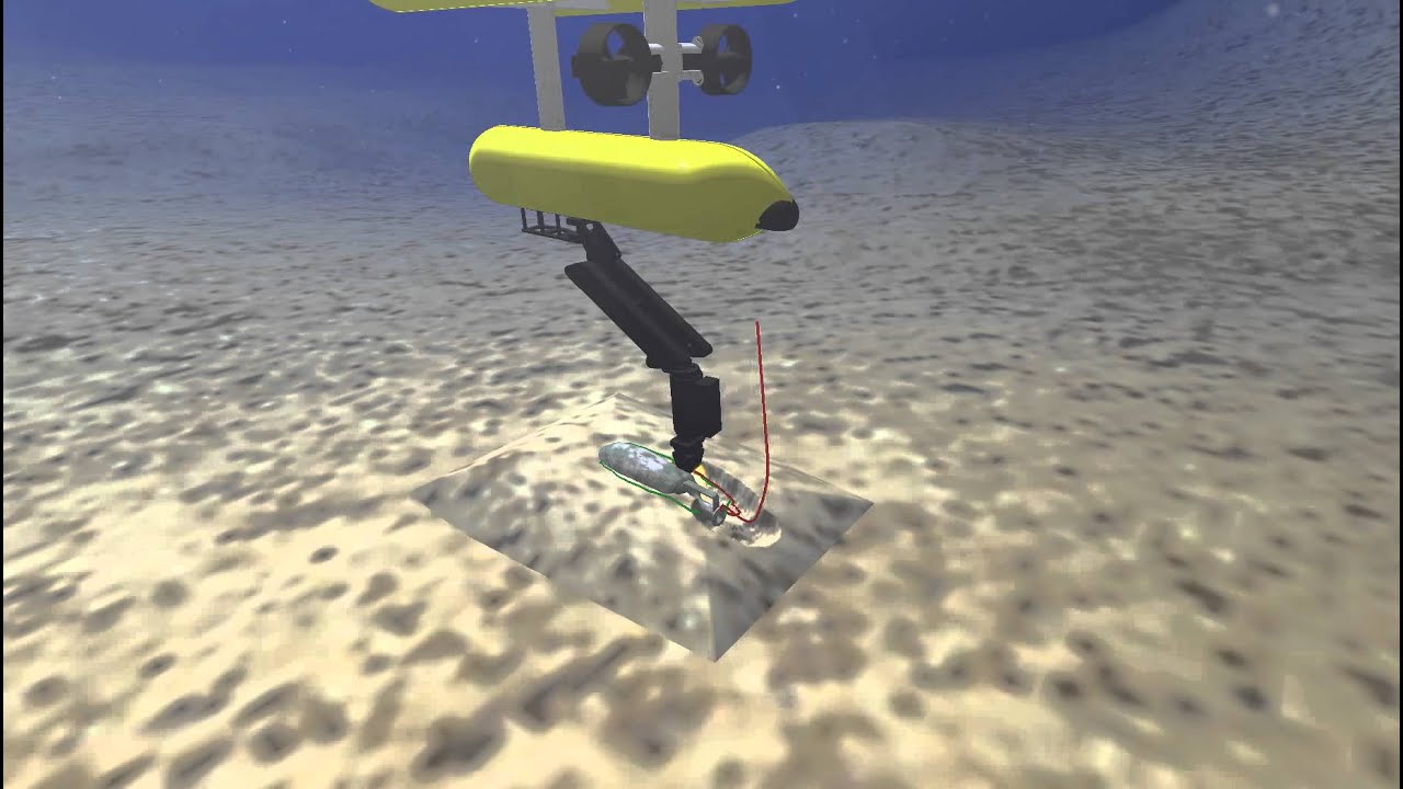 UWSim dredge tool simulation test - YouTube