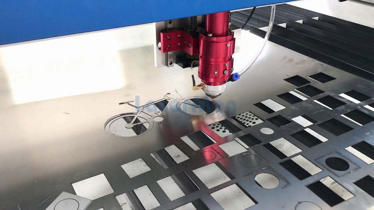 LM 1325 150 Watt steel and nonmetal laser cutting machine - YouTube