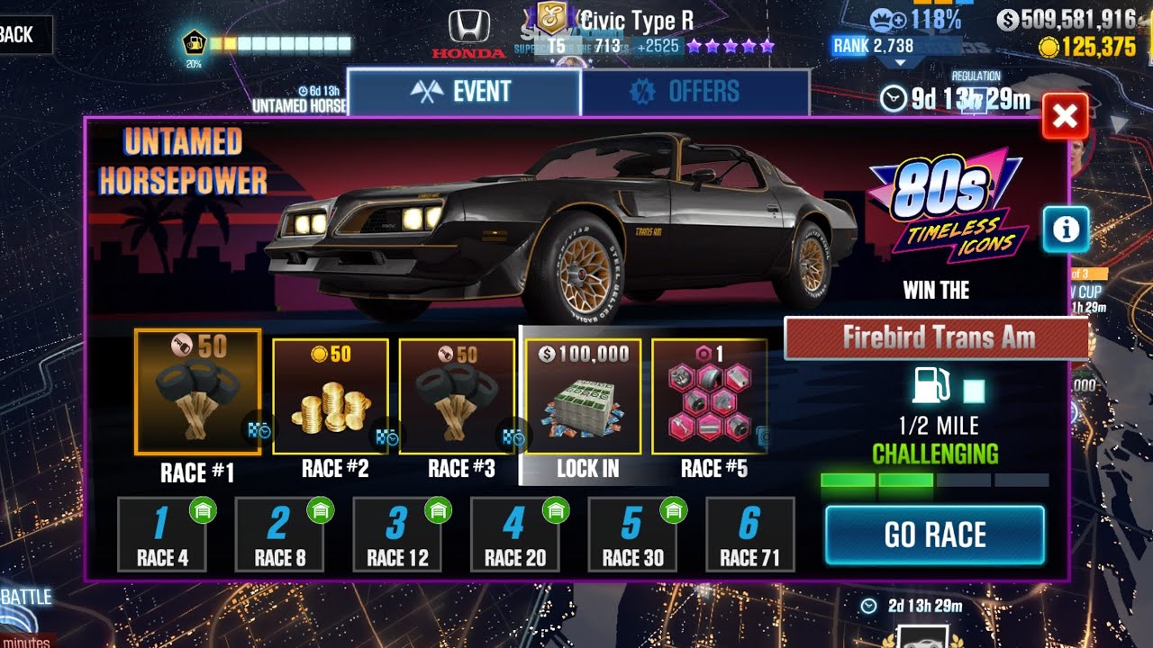 CSR2 | 80s Timeless Icons | Untamed Horsepower | Races 1 - 53 ...