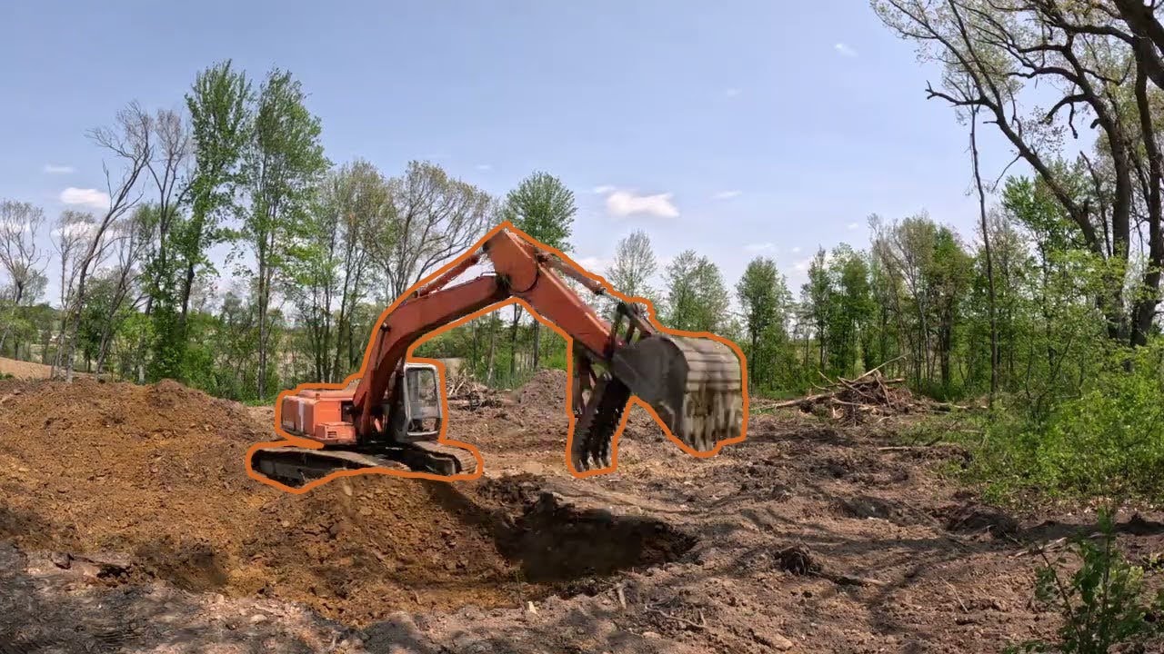 Clearing a wood lot for a future building - YouTube
