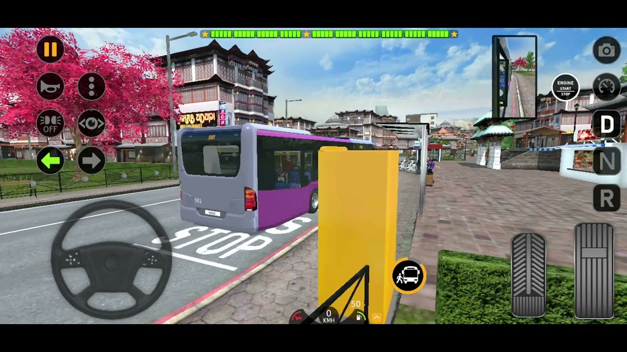 Bus driving simulator in Japan tokyo - YouTube