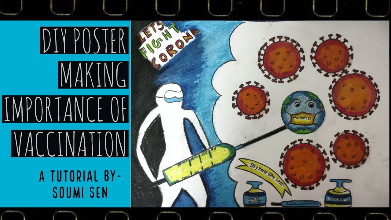 DIY POSTER MAKING||IMPORTANCE OF VACCINATION||ART AND CRAFT TUTORIAL ...